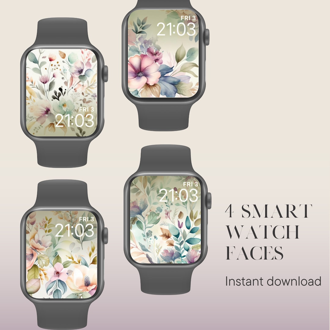 Watercolor Flowers Watch Face, Artsy Watch Face, Watch Face, Art for ...