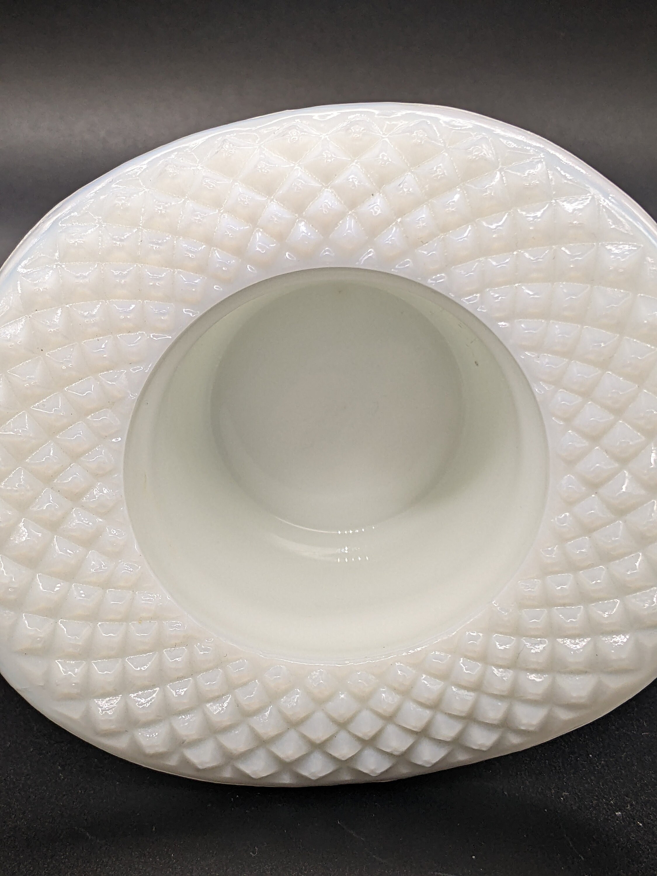 Vintage Westmoreland Milk Glass Top Hat With Raised Diamond Pattern - Etsy