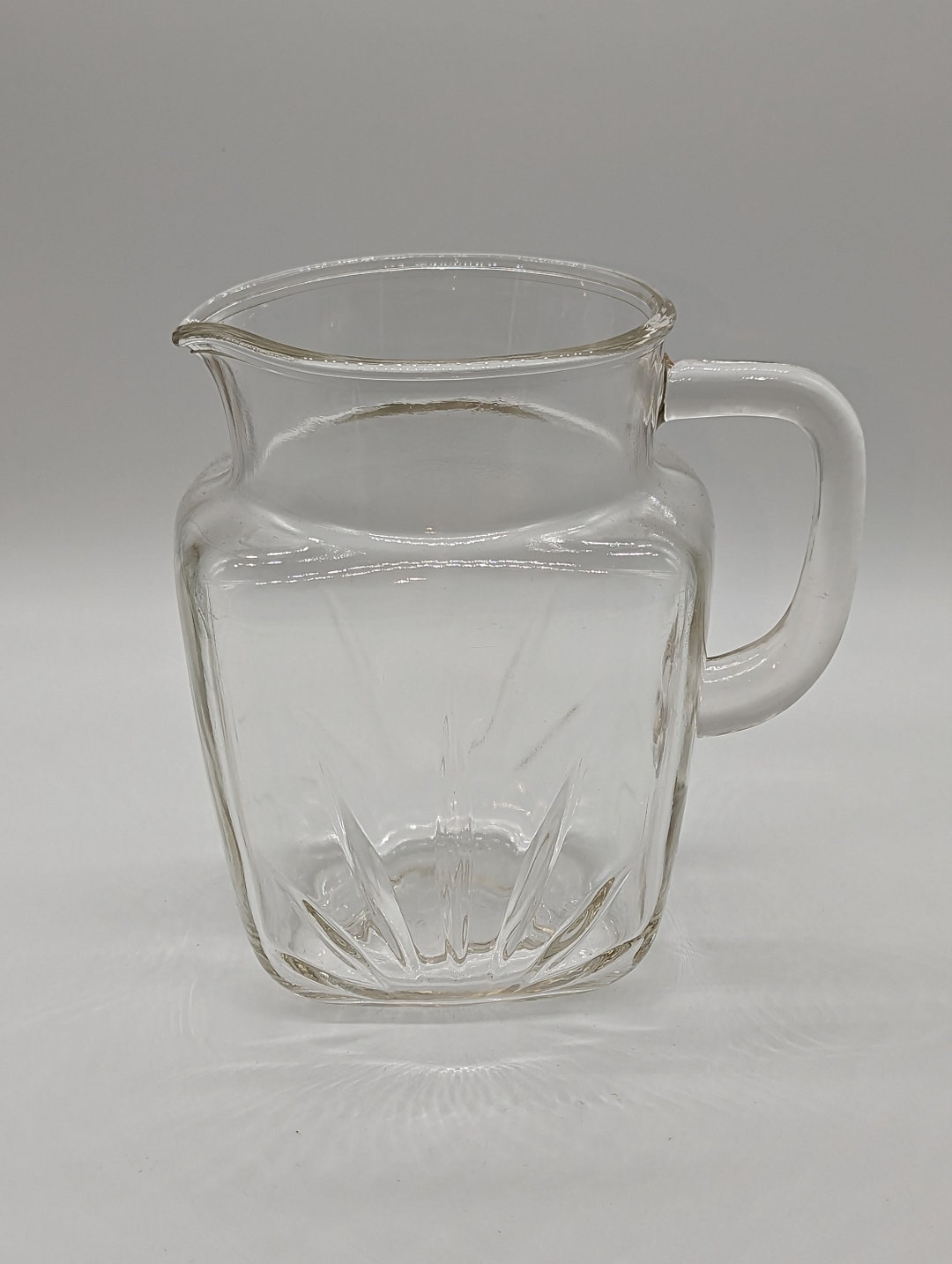 Vintage Federal Glass Starburst Pitcher - Etsy