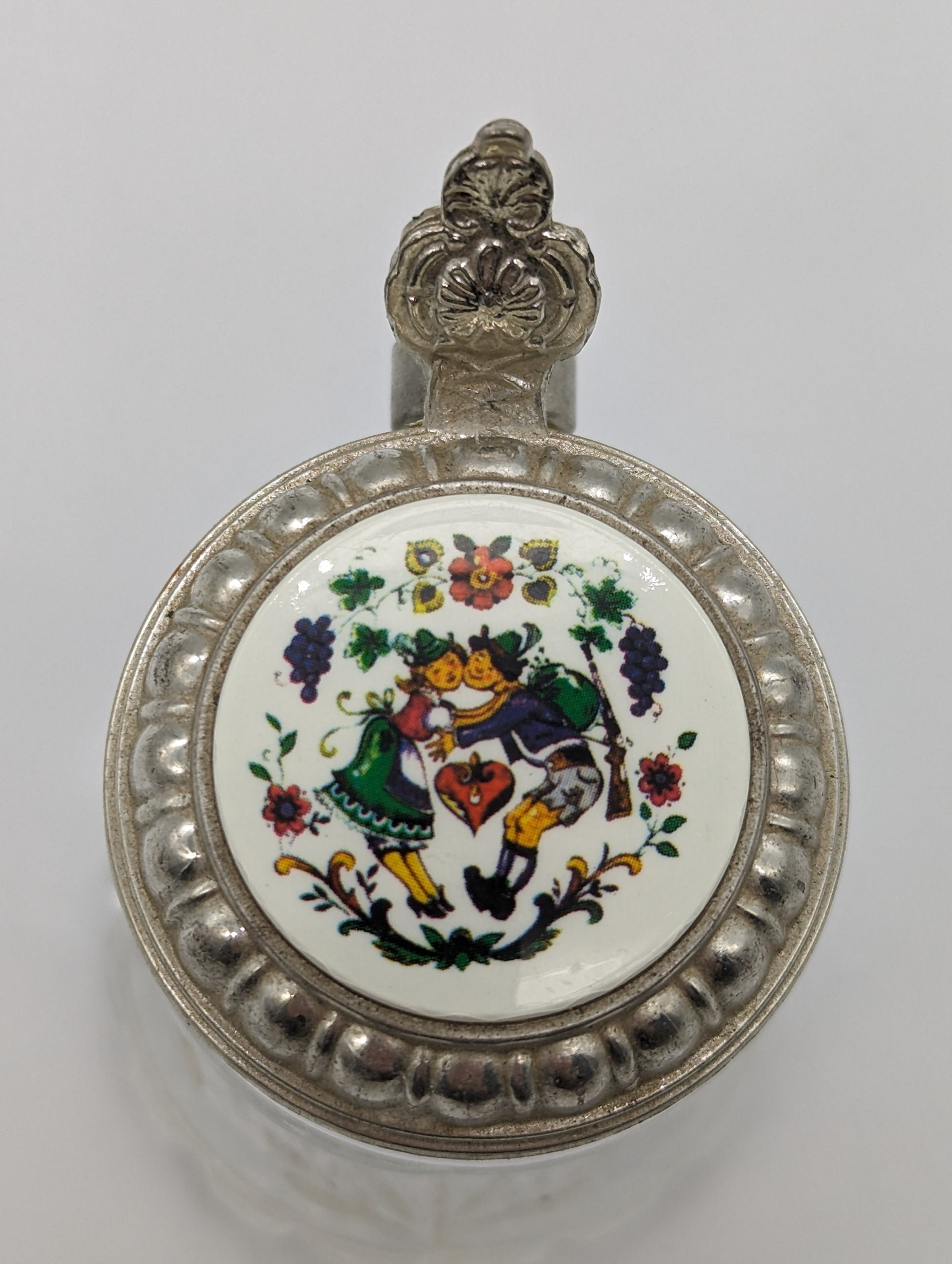 Vintage BMF Glass Schnapskrugerl schnapps Glass Bavarian Courting ...