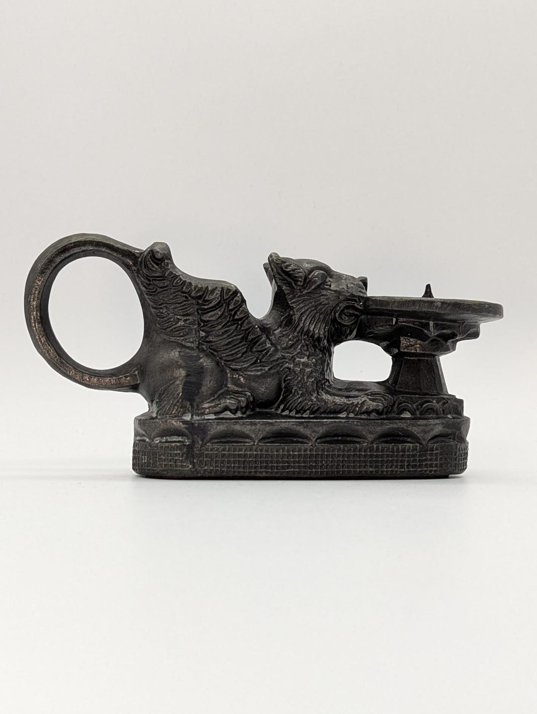 Vintage Soviet-era Silumin Candle Holder Pricket Shaped Like a Mythical ...