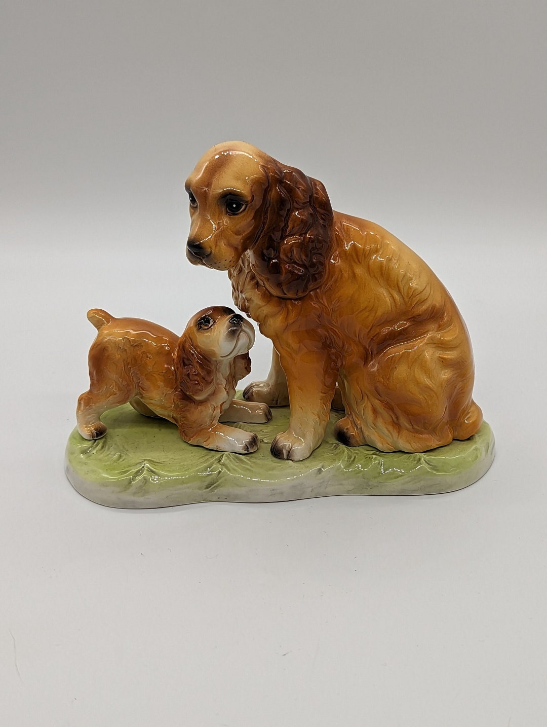 Vintage giftcraft Ceramic Cocker Spaniel & Puppy Figurine - Etsy New ...