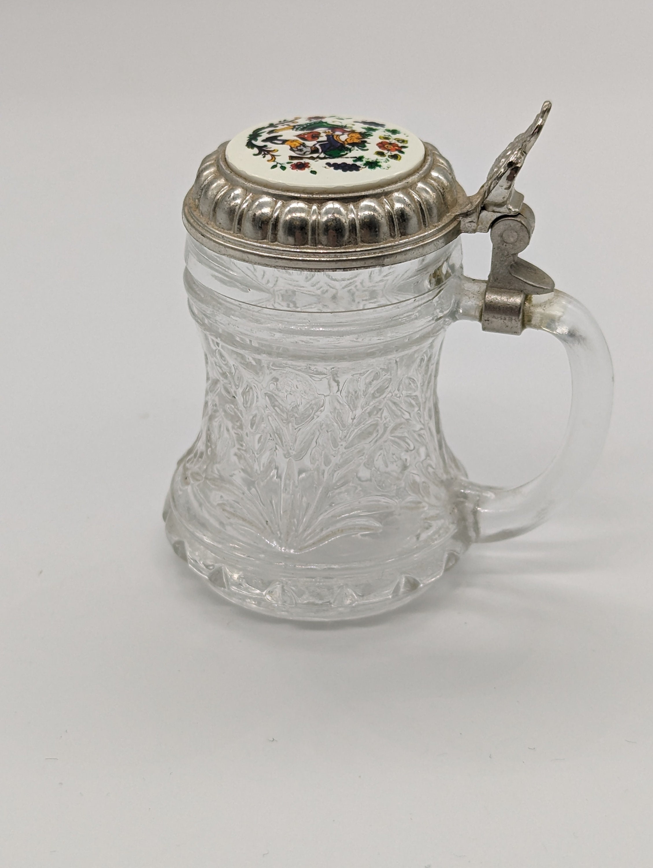 Vintage BMF Glass Schnapskrugerl schnapps Glass Bavarian Courting ...