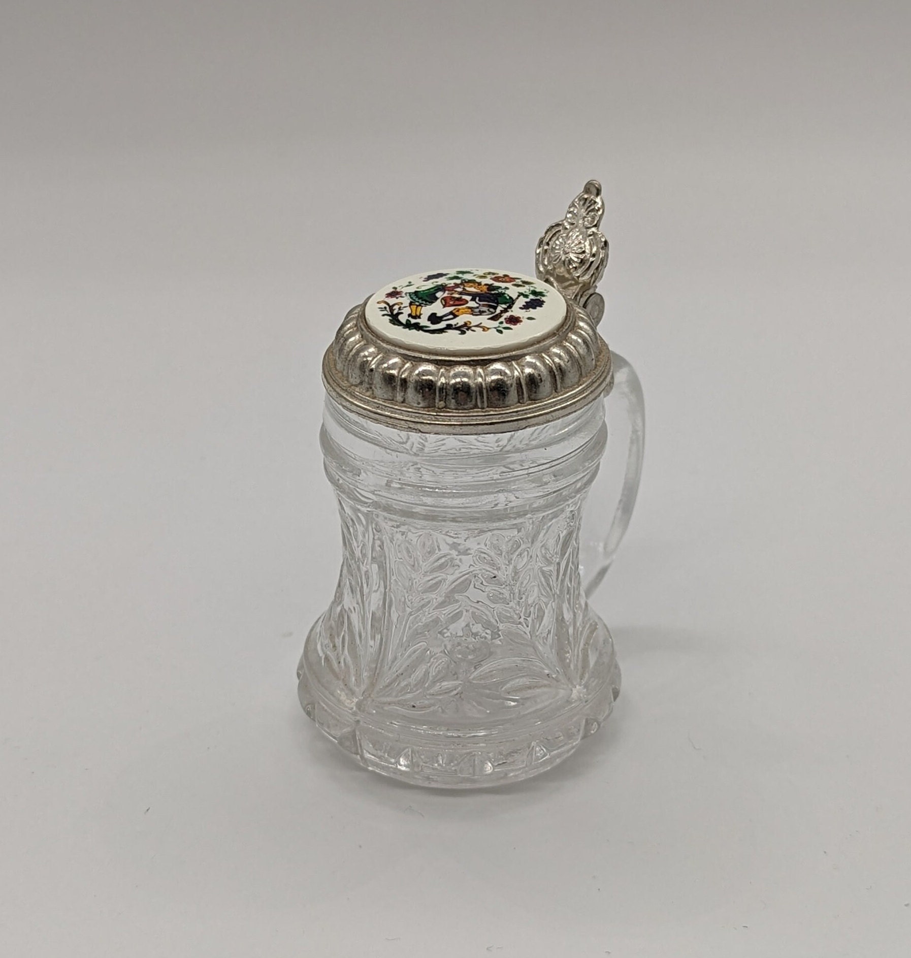 Vintage BMF Glass Schnapskrugerl schnapps Glass Bavarian Courting ...