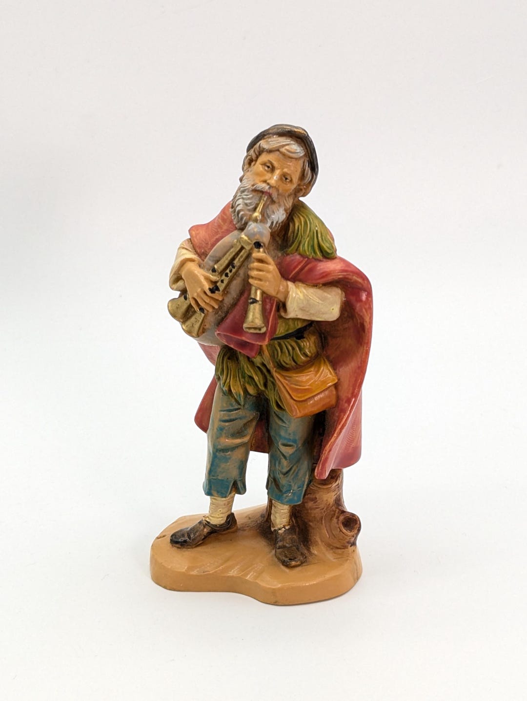 Vintage Fontanini Nativity Figure: Josiah the Piper, Hand-painted ...