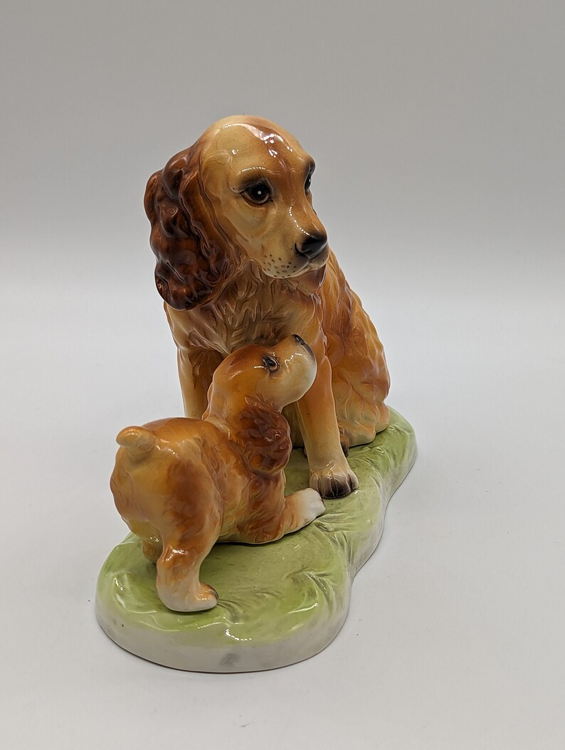 Vintage giftcraft Ceramic Cocker Spaniel & Puppy Figurine - Etsy New ...
