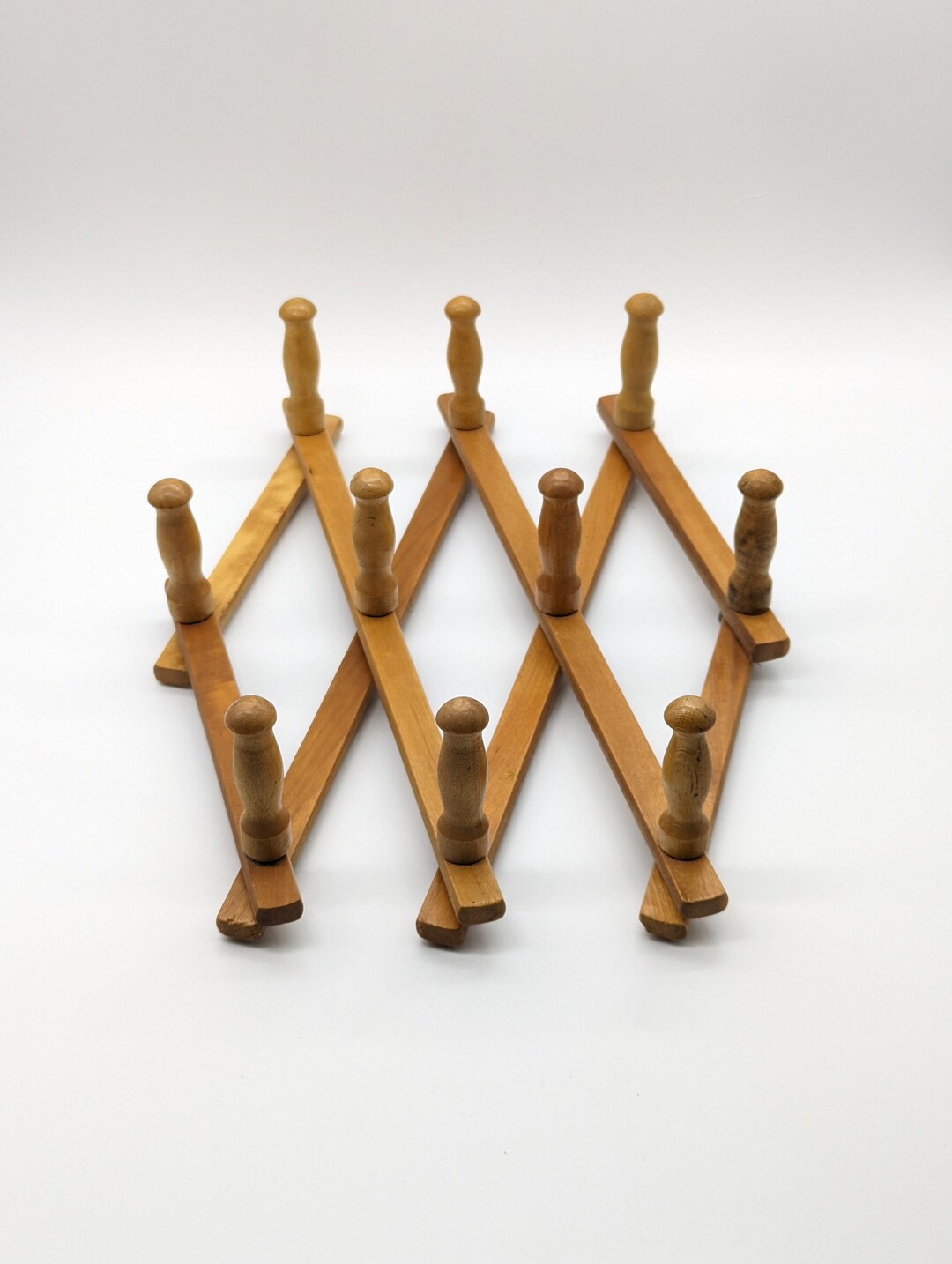 Vintage Wooden Accordion Style Wall Pegs - Etsy