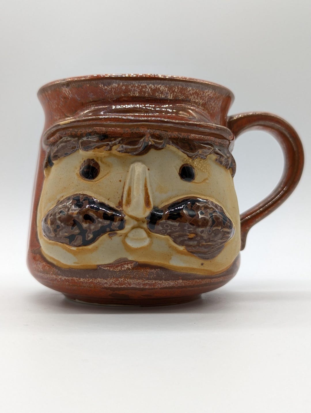 Vintage 1970s Studio Pottery-style Mustache Mug Handcrafted Charm ...
