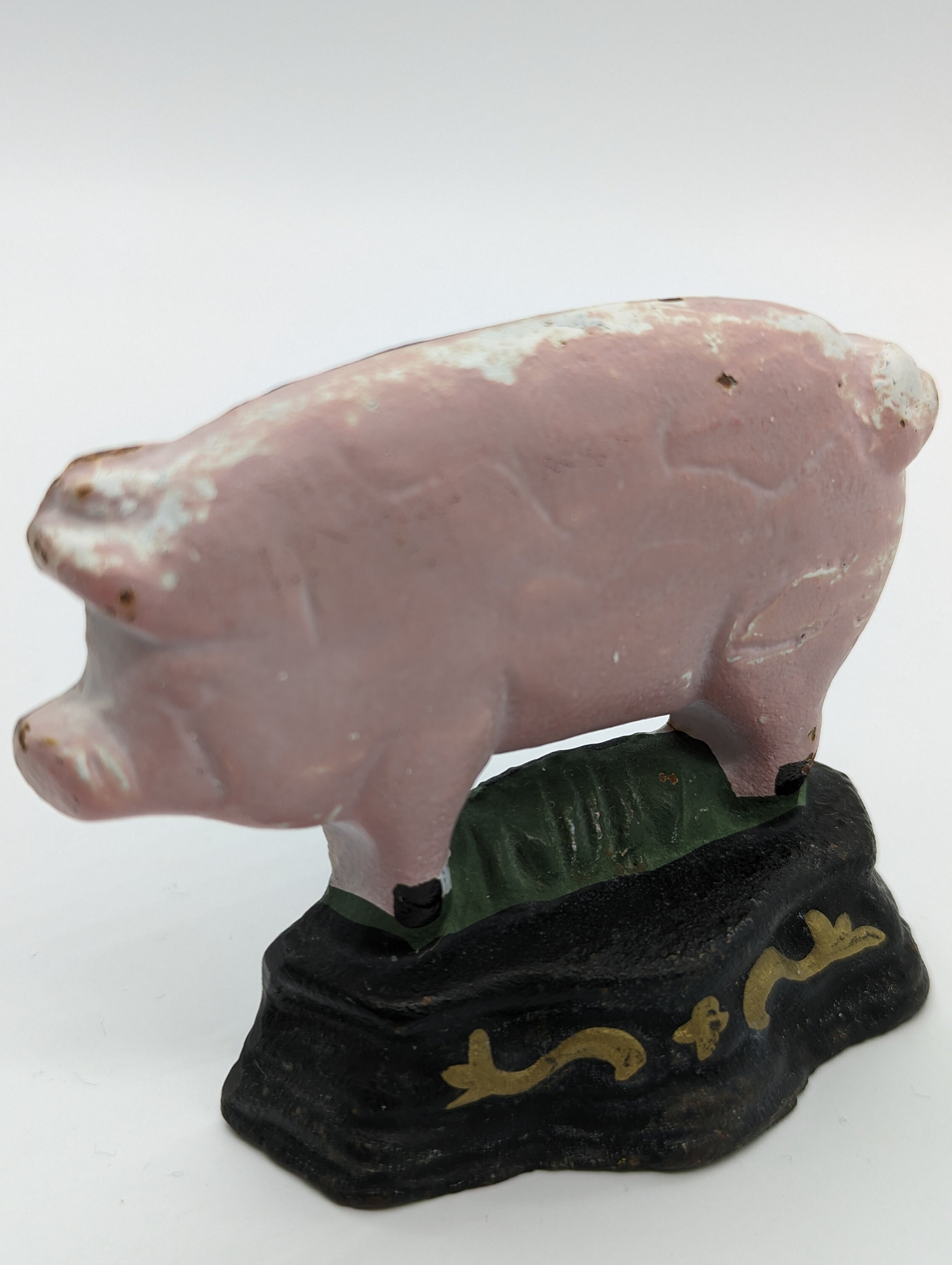 Vintage Charm: Hand-painted Cast Iron Pig Doorstop - Etsy