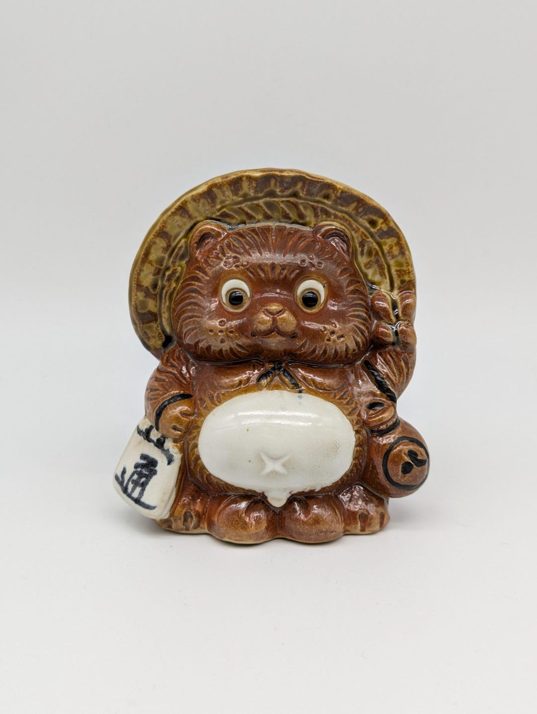 Vintage Shigaraki Ware Tanuki Coin Bank, Japanese Lucky Raccoon-dog ...