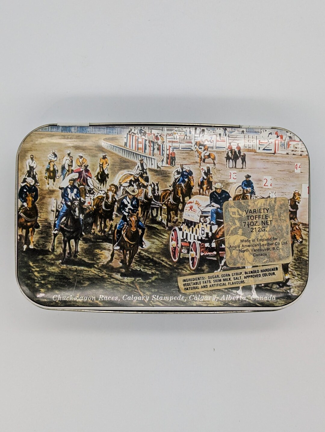 Vintage Calgary Stampede Chuckwagon Races Toffee Tin | Anglo American ...
