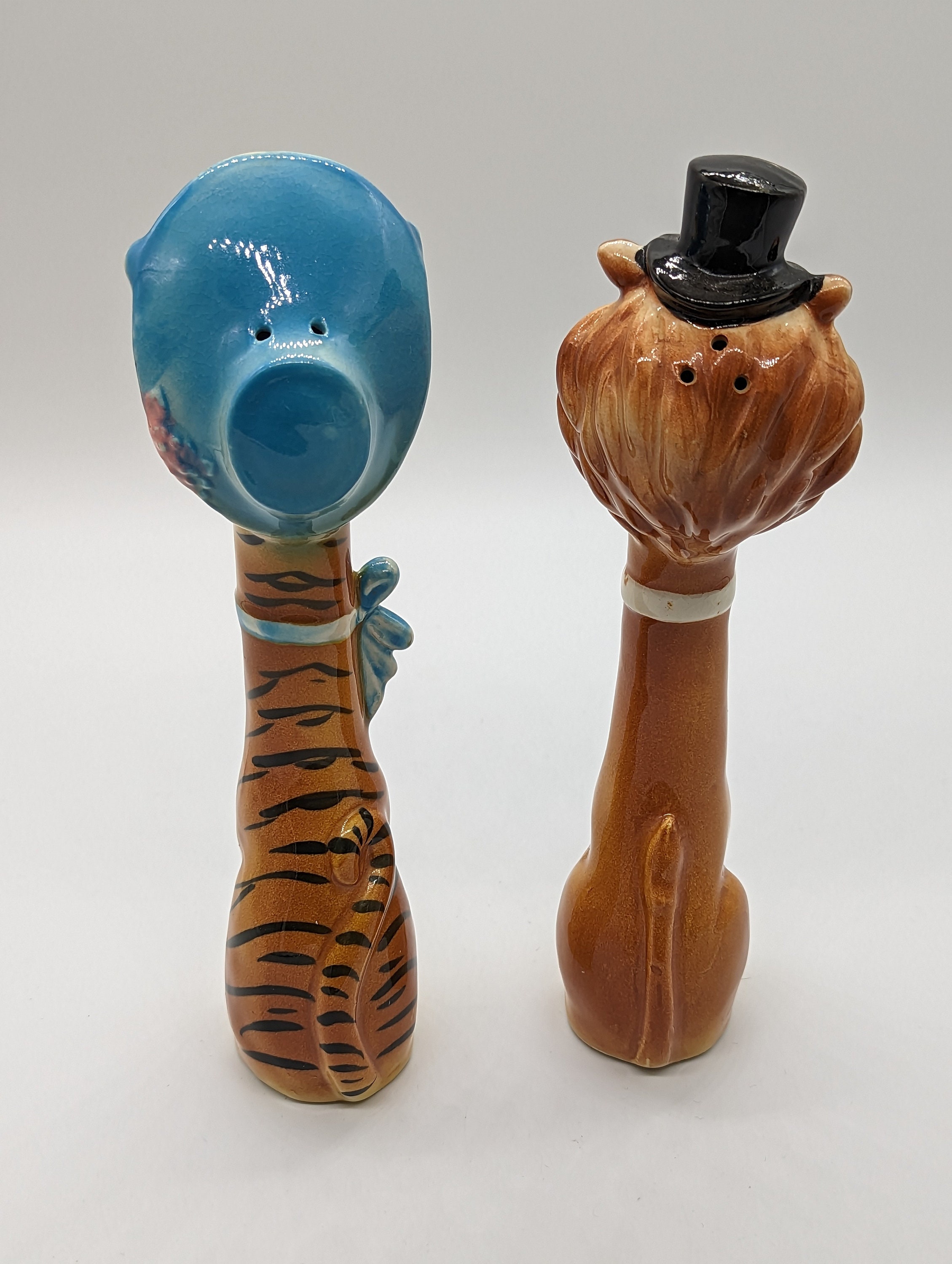 Vintage Tall Lion and Tiger Salt & Pepper Shakers - Etsy