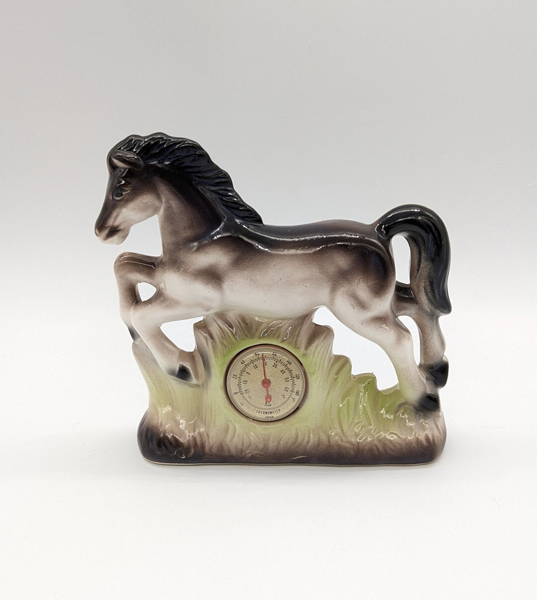 Vintage 1960s Japanese Ceramic Horse Figurine With Embedded Thermometer ...