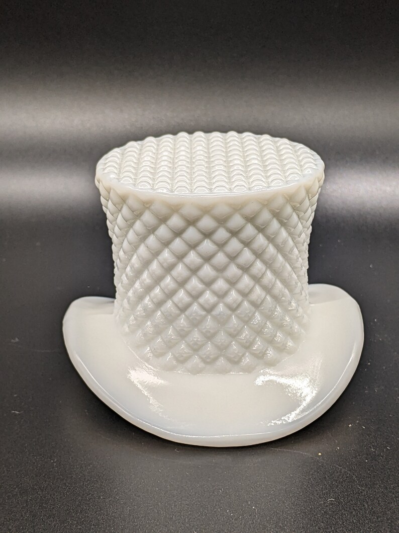 Vintage Westmoreland Milk Glass Top Hat With Raised Diamond Pattern - Etsy
