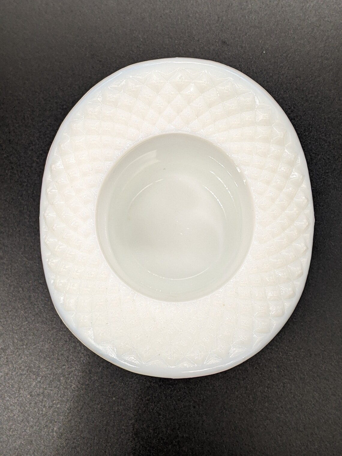 Vintage Westmoreland Milk Glass Top Hat With Raised Diamond Pattern - Etsy