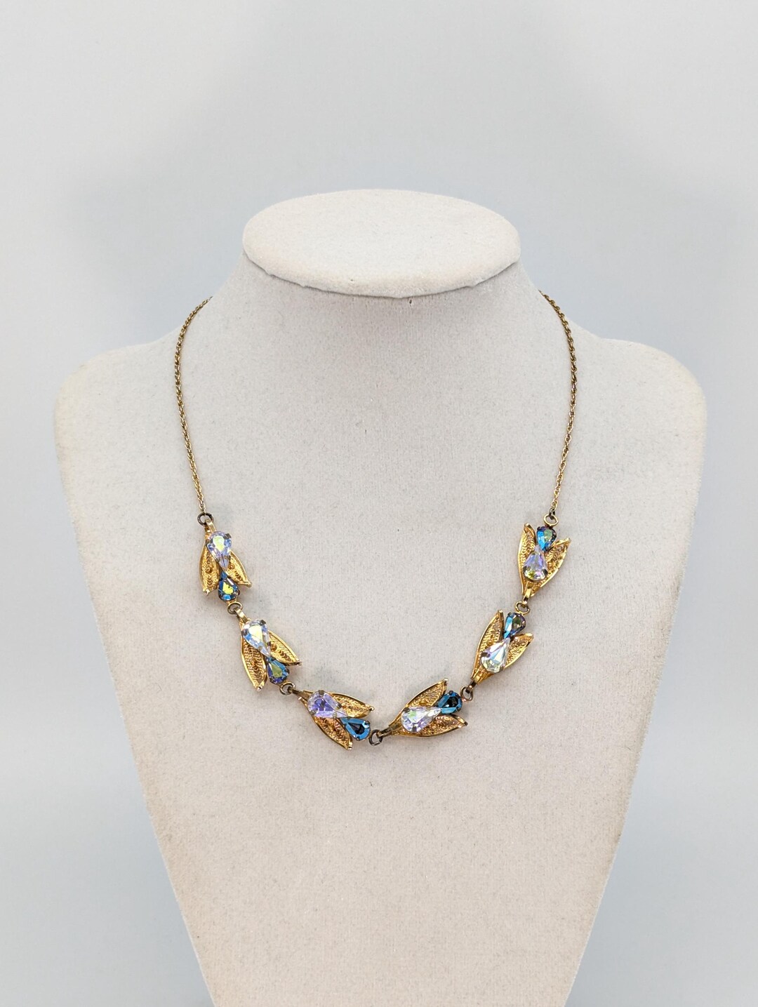 Rare Jay Flex Gold Tone Sterling Filigree Collar Necklace | Aurora ...