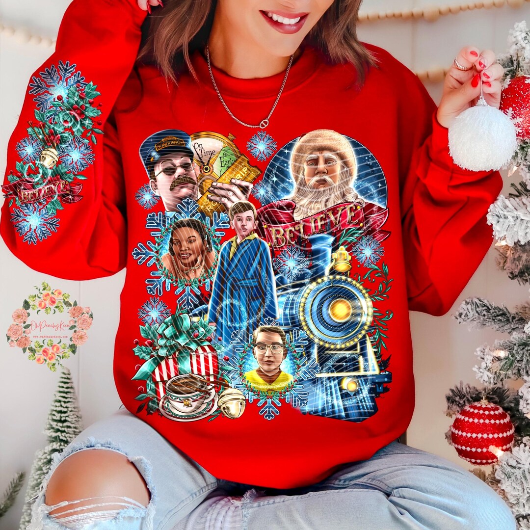 Believe Christmas Movie Sweater W Sleeve Design, Classic Christmas ...