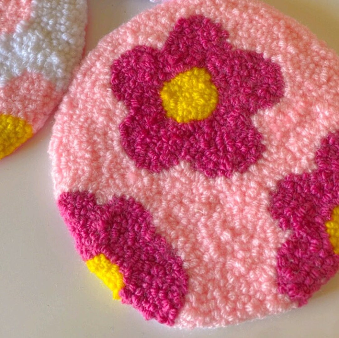 Pink Flowers Mug Rug - Etsy