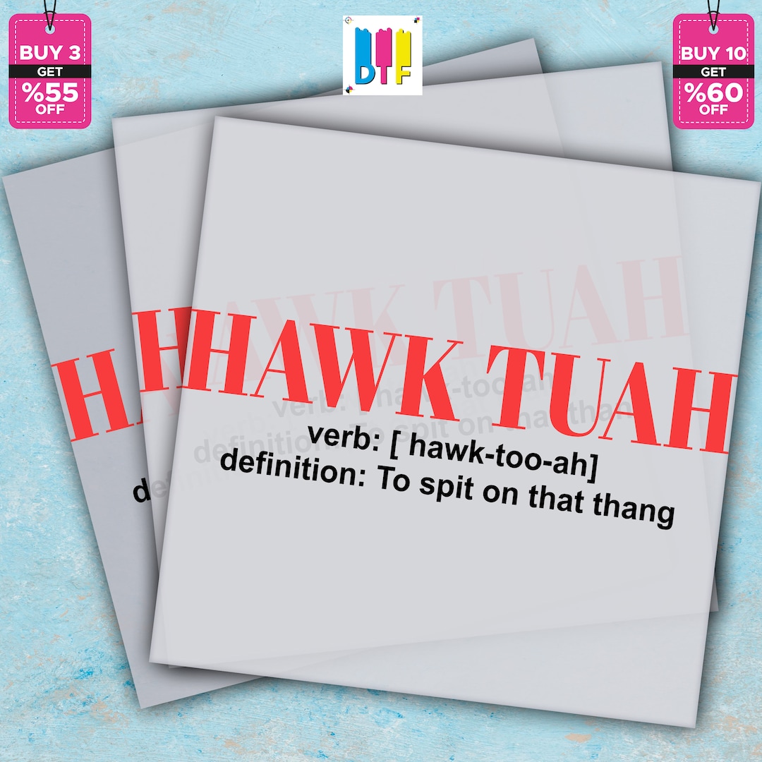 Hawk Tuah Mean Spit on That Thang, Ready to Press, Funny Meme Transfers ...