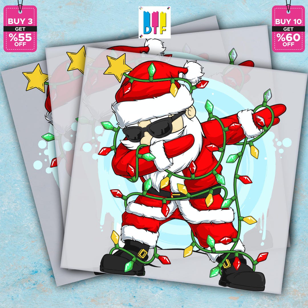 Crazy Santa Dancing, Ready to Press, Christmas Transfer, Heat Transfer ...