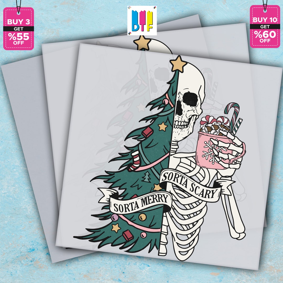 Sorta Merry Sorta Scary, Ready to Press, Christmas Scary DTF Transfer ...