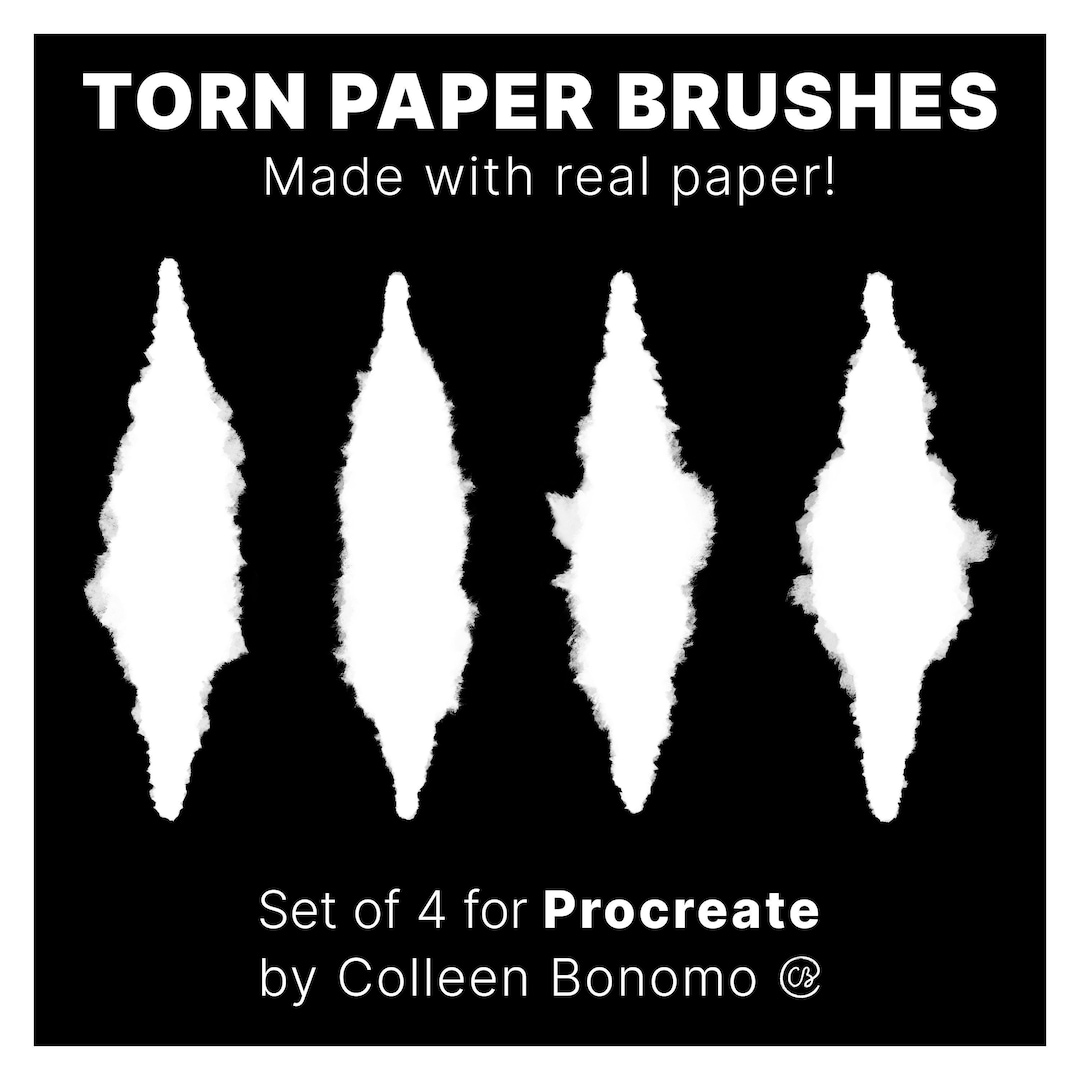 Torn Paper Brushes, Set of 4 for Procreate - Etsy
