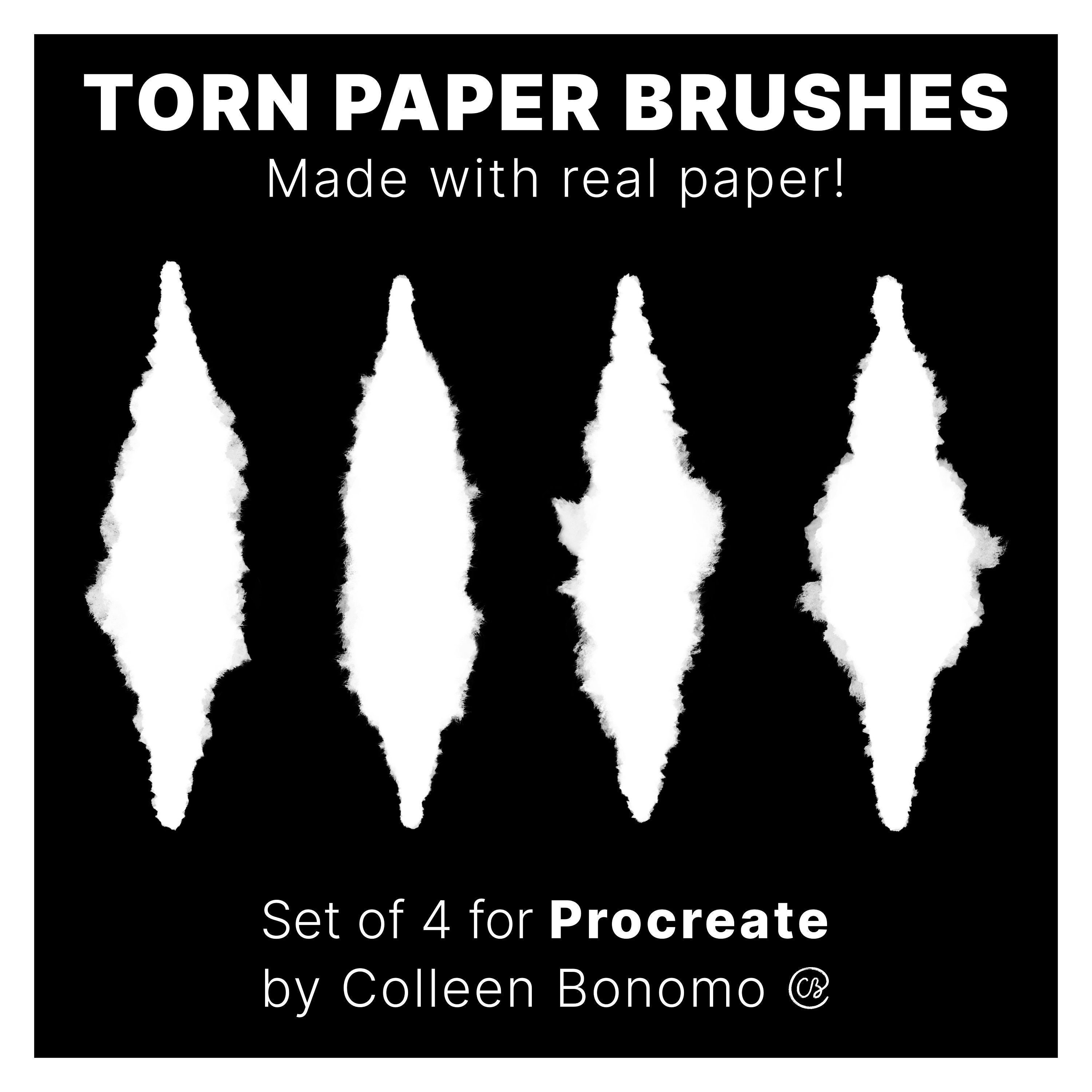 Torn Paper Brushes, Set of 4 for Procreate - Etsy