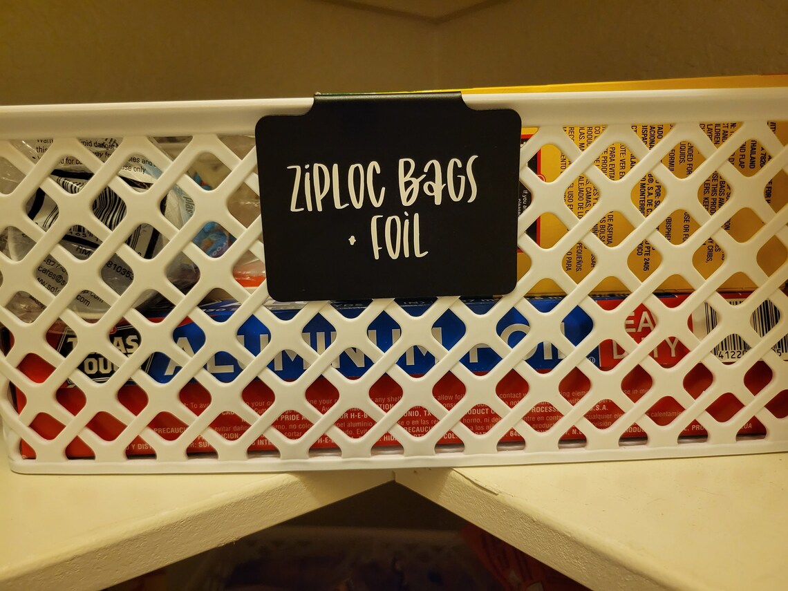 Black Basket/ Bin Clip With Custom Vinyl Label - Etsy