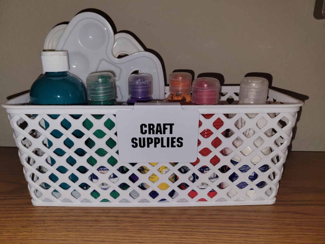 White Basket/ Bin Clip With Custom Vinyl Label - Etsy
