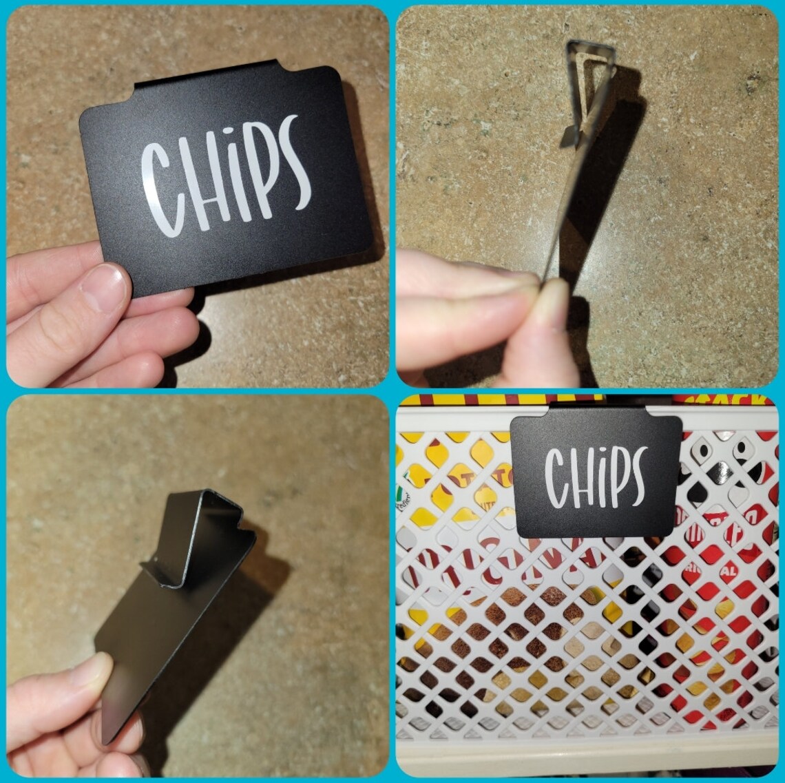 Black Basket/ Bin Clip With Custom Vinyl Label - Etsy