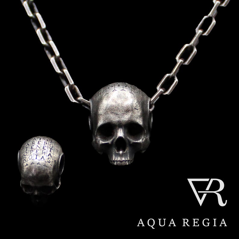 Mens Necklace Skull Sator Pendant - .925 Silver, Inspired by 16th ...