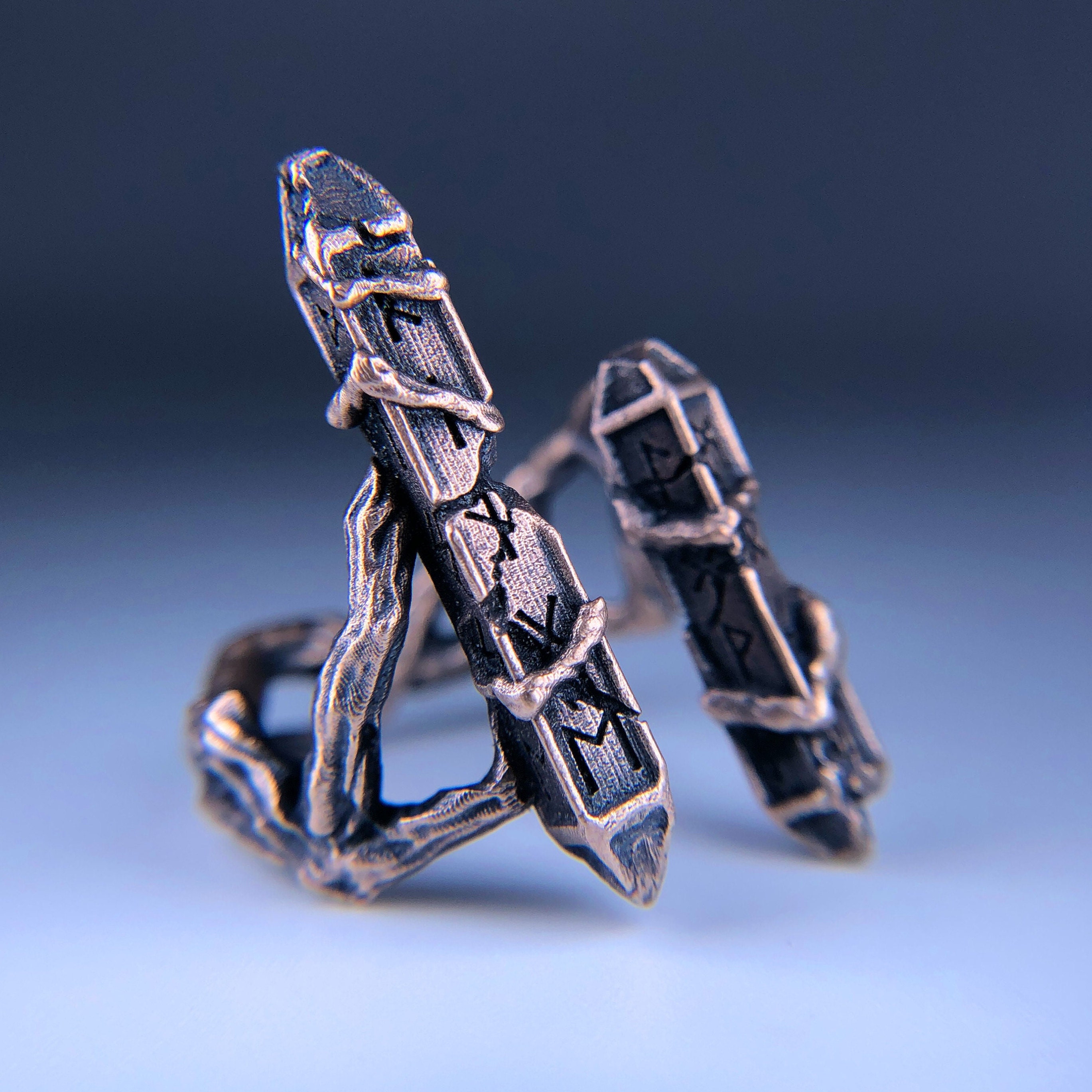 ELSKER Bronze Liver of Sulphur Ancient Viking Ring - Etsy