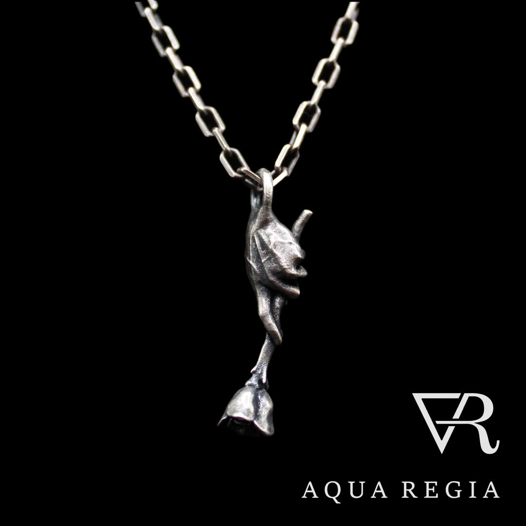 Mens Necklace Hand Holding Rose Pendant - .925 Silver - Etsy