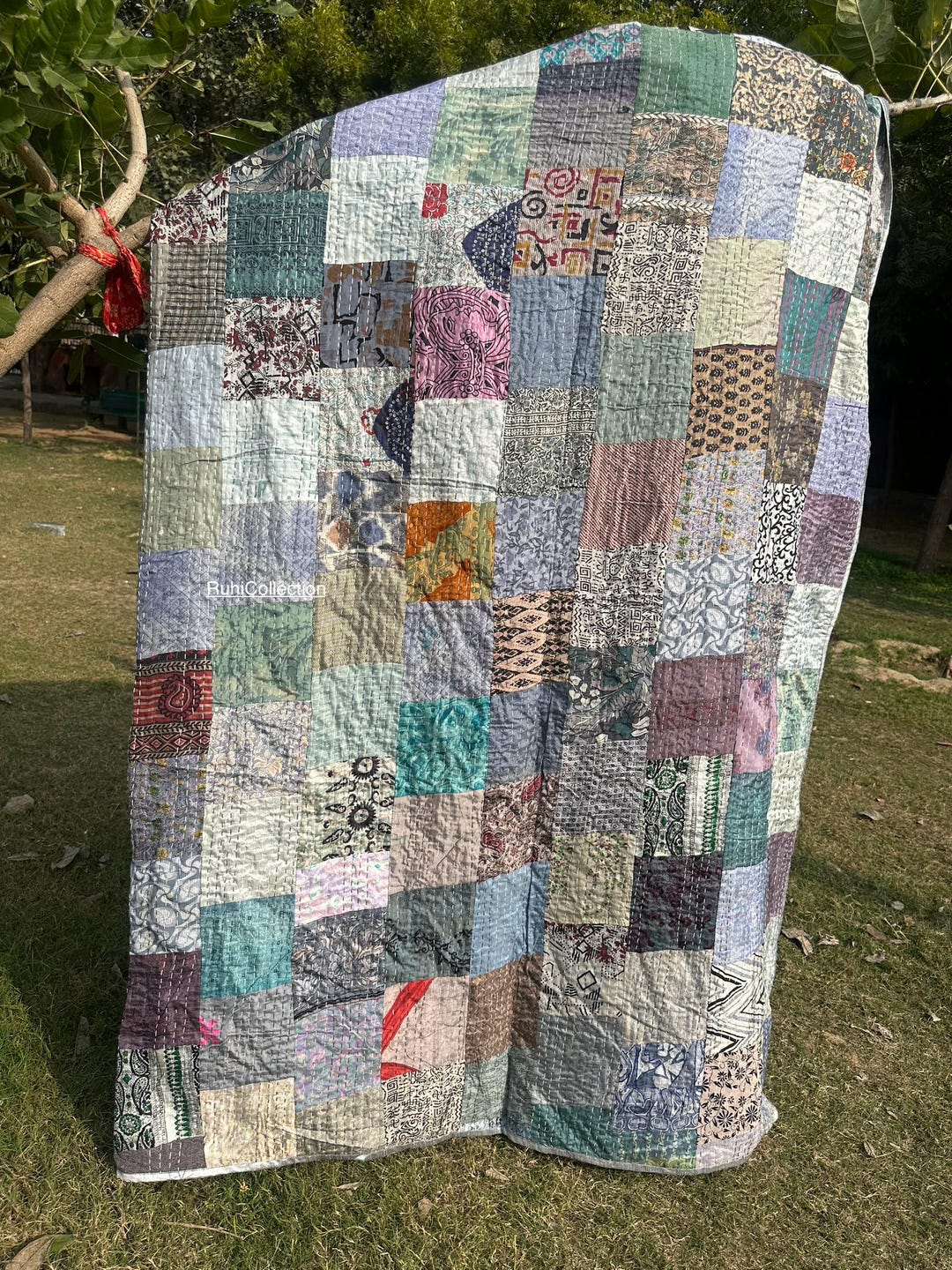 Bohemian Patchwork Quilt Kantha Quilt Handmade Vintage Quilts Boho King ...