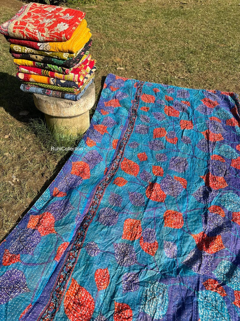 Old Vintage Assorted One Piece, Handmade Reversible Blanket Throw ...