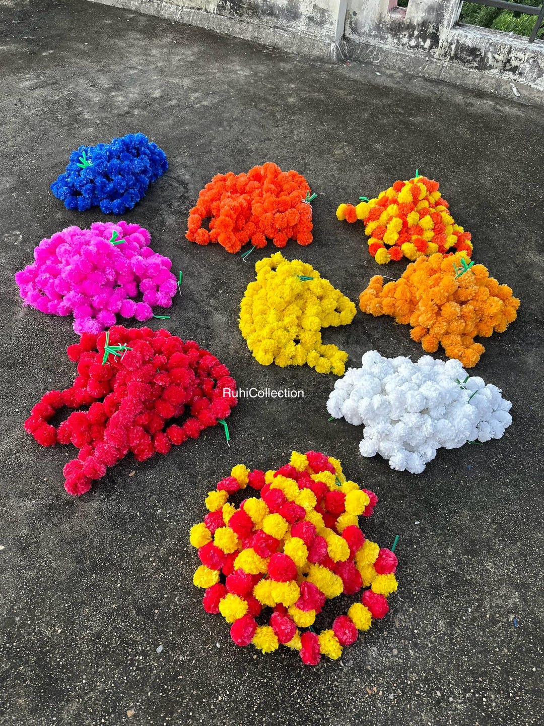 Indian Plastic Marigold Flowers Artificial Decorative Deewali Marigold ...