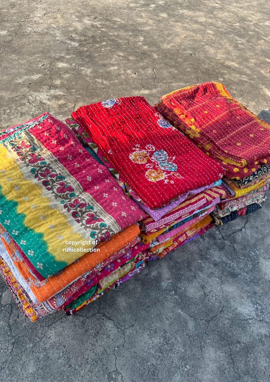Wholesale Lot Vintage Kantha Quilt, Sari Coverlet, Sundance Kantha ...