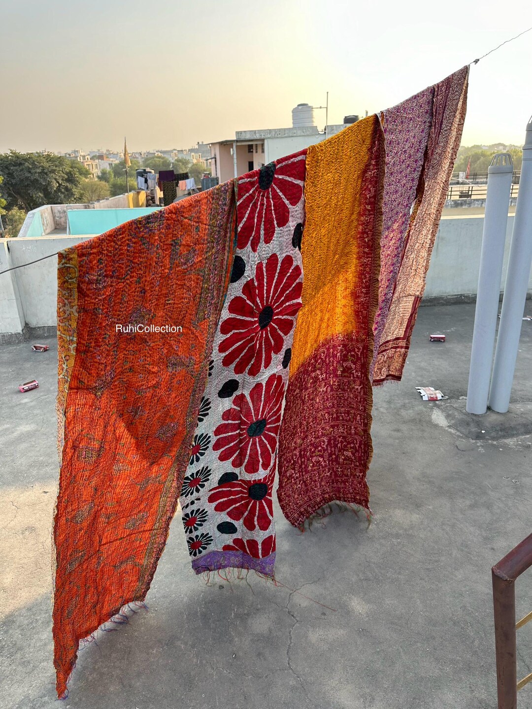 Colourful Indian Recycled Sari Silk Scarf Shawl Unique Scarves Ethnic ...