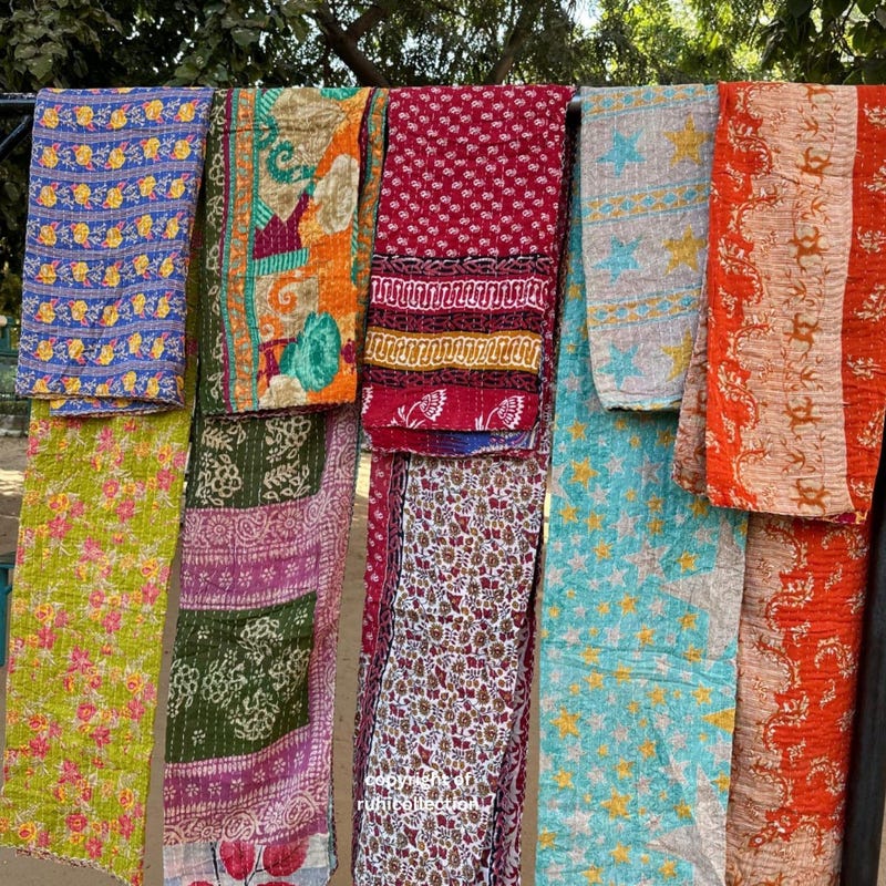 Kantha Fabric - Etsy