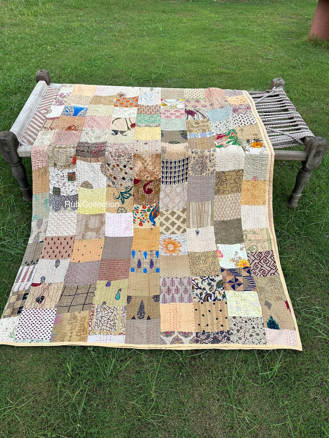 Bohemian Patchwork Quilt Kantha Quilt Handmade Vintage Quilts Boho Twin ...