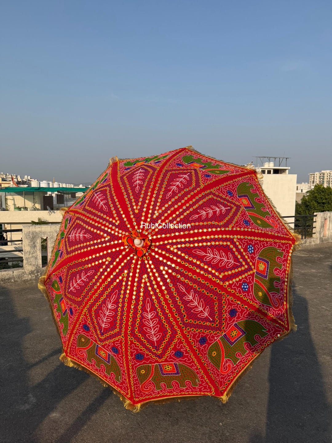 Indian Mandala Garden Umbrella: 72" Cotton Sun Shade - Etsy