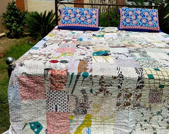 Bohemian Patchwork Quilt Kantha Quilt Handmade Vintage Quilts Boho Twin ...