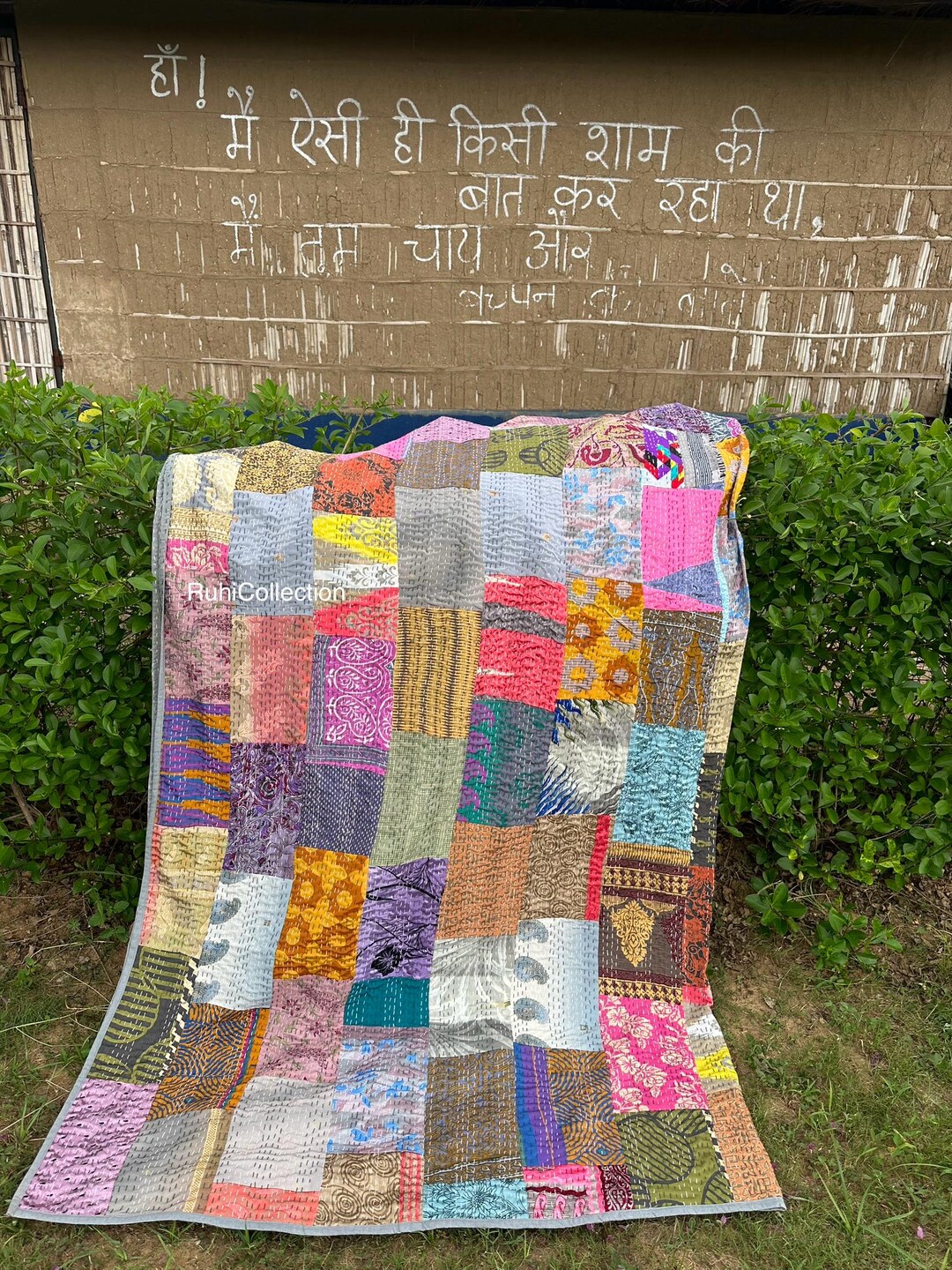 Boho Throw Blanket, Colorful Patchwork Quilt Bohemian Chair Recliner ...