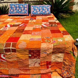 Indian Patchwork Quilt Kantha Quilt Handmade Vintage Quilts Boho King ...