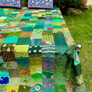 Indian Patchwork Quilt Kantha Quilt Handmade Vintage Quilts Boho King ...