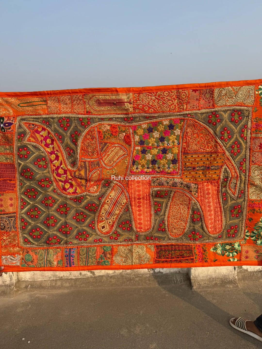 Vintage Indian Patchwork Tapestry, Handmade Wall Hanging, Boho Quilted ...