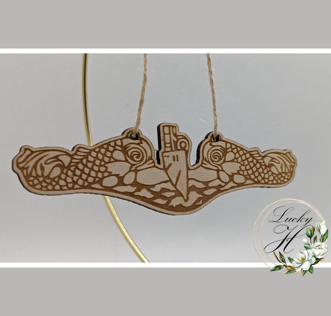 Submarine Warfare Pin Laser Engraved Ornament - Etsy