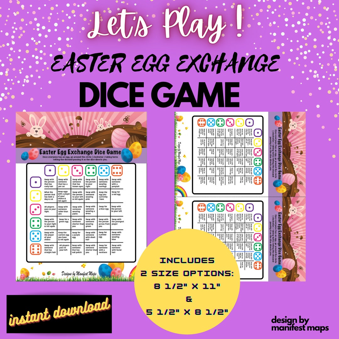 Easter Egg Exchange Dice Game Easter Group Game Activity Easter Digital ...