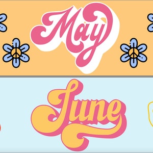 12 Month- Retro/ Hippie Classroom Theme Google Classroom Header/ Banner ...