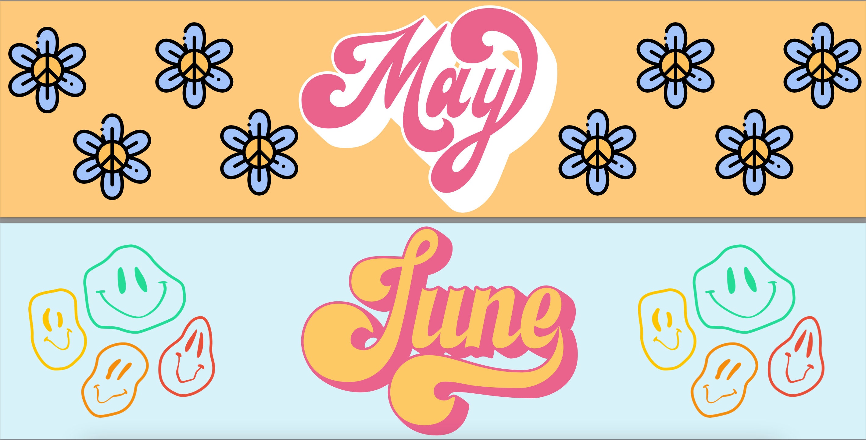 12 Month Retro/ Hippie Classroom Theme Google Classroom - Etsy